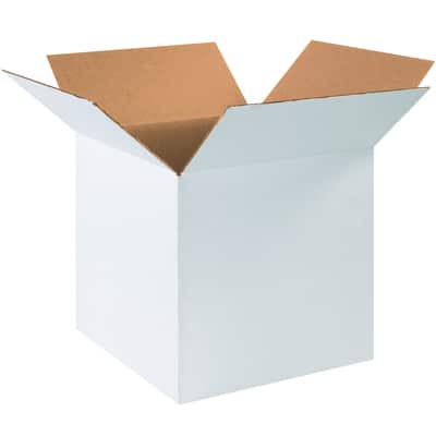 MH-USA 16 x 16 x 16" White Corrugated Boxes (25/Bundle) | Labs USA